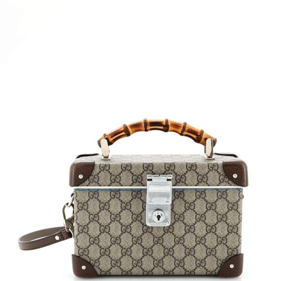 Gucci | Bags | Gucci Bamboo Globetrotter Vanity Case Gg Coated Canvas ...